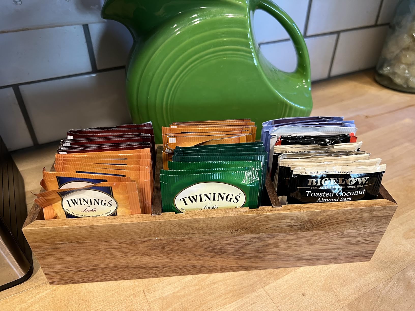 Amazon.com: NAUMOO Wooden Tea Bag Organizer - Set of 1 - Adjustable ...