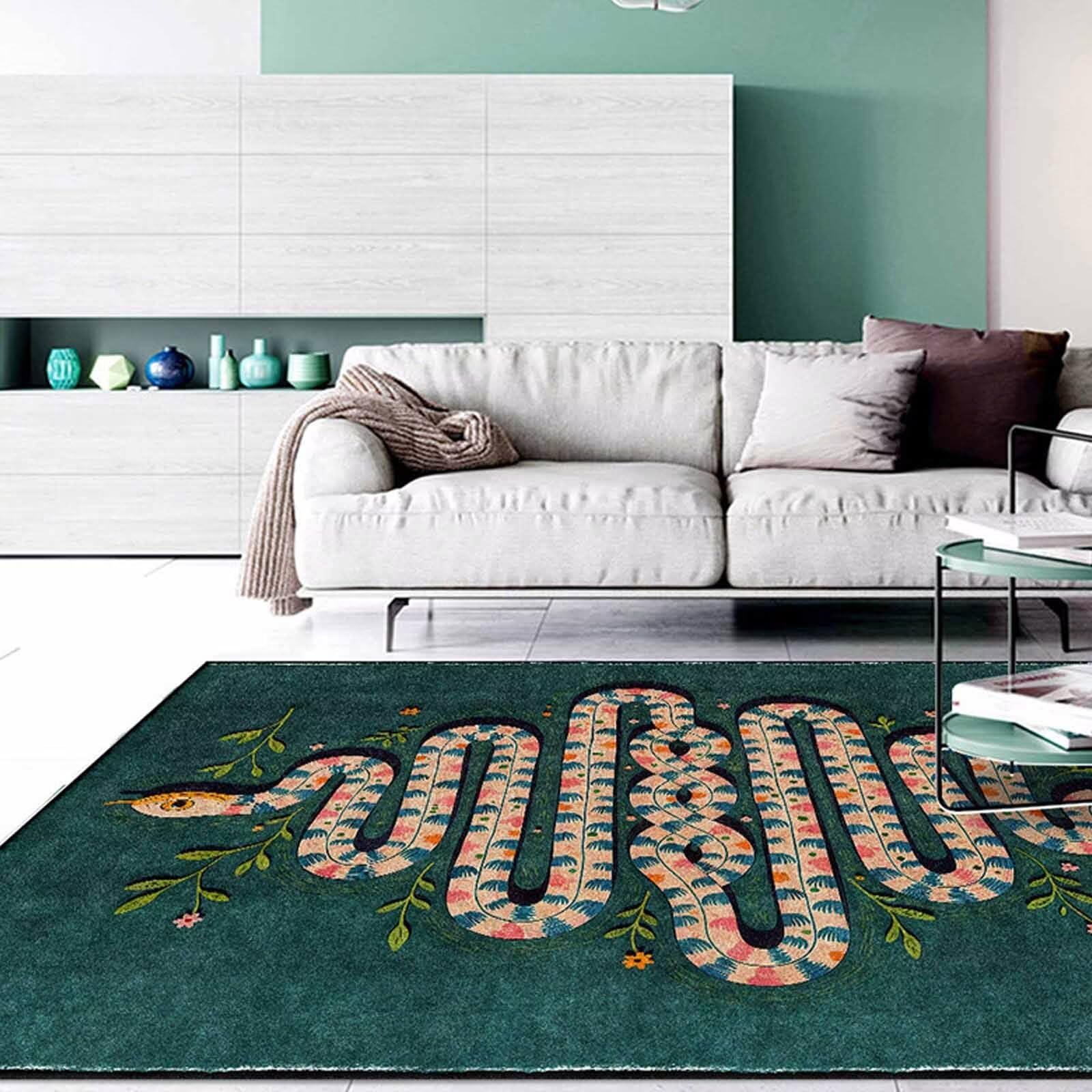 Amazon.com: Soyalie Fantasy Serpent Area Rug 5ftx7ft Washable Dark ...