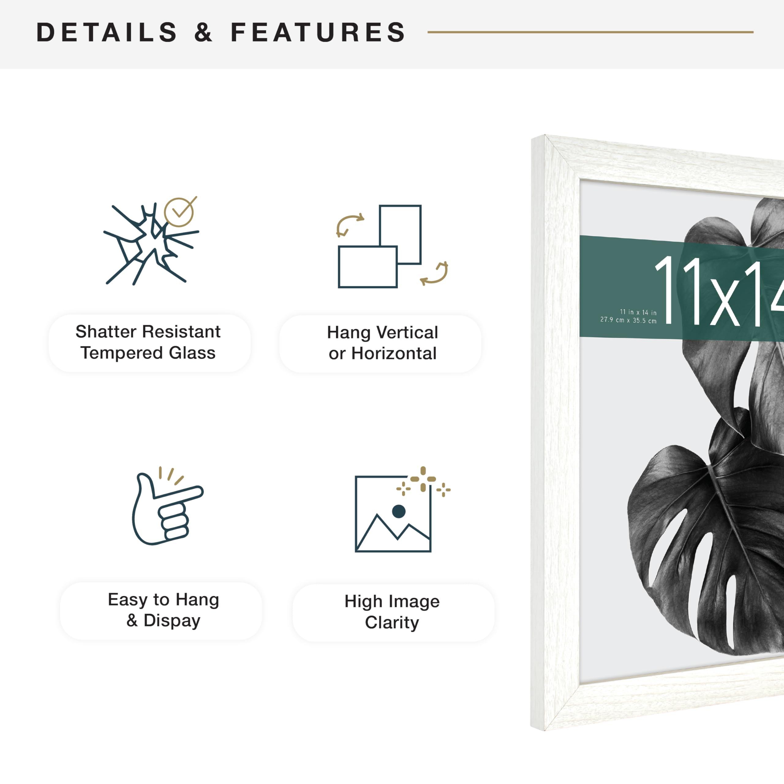 Snapklik.com : MCS Studio Gallery 11x14 Picture Frame White Woodgrain ...