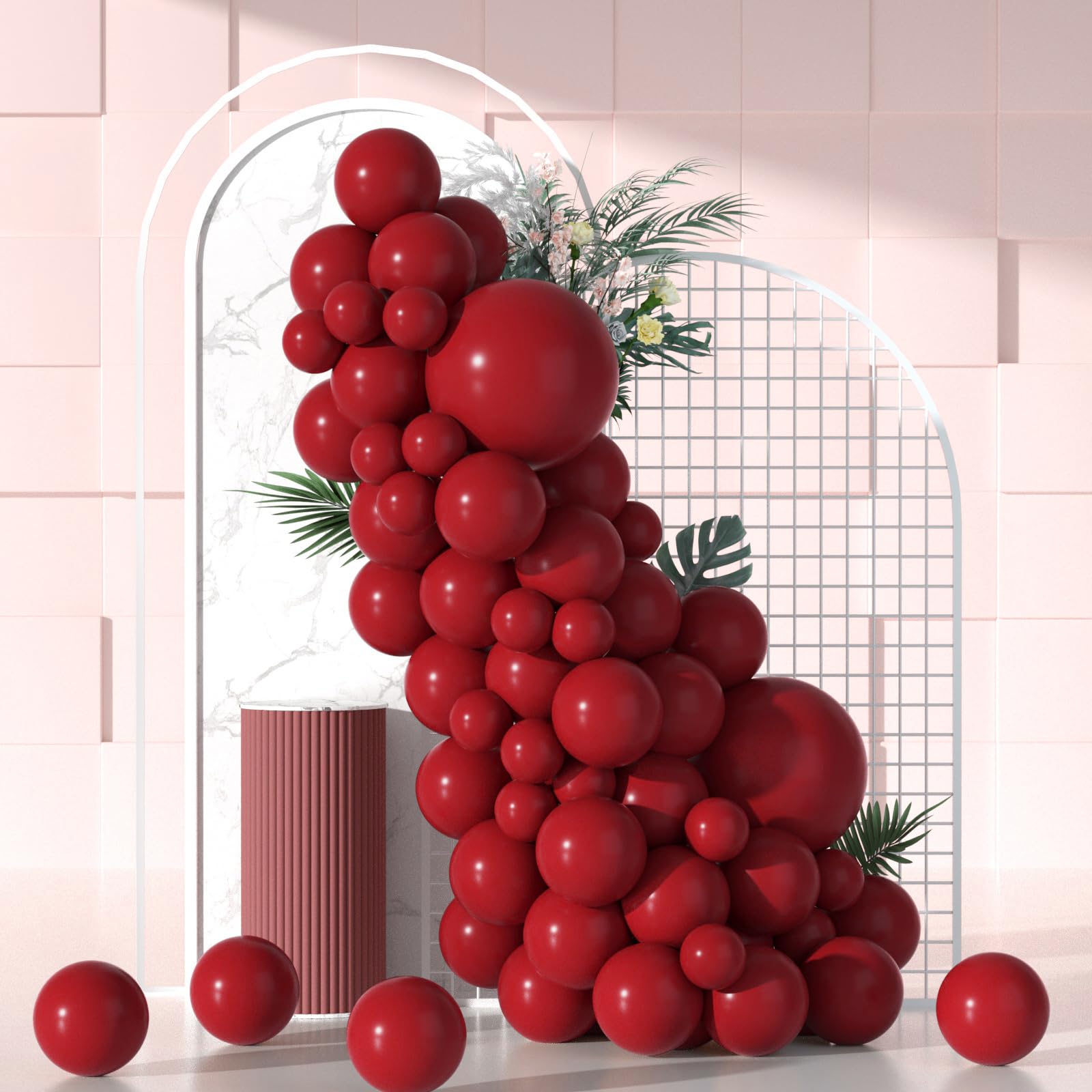 Amazon.com: Persimmon Red Balloon Garland Kits - Double Stuffed Red ...