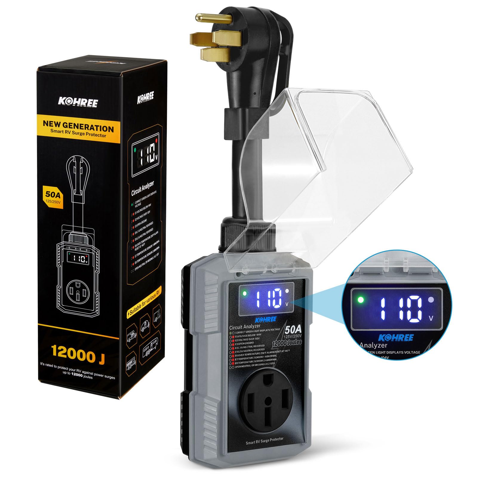 Snapklik.com : Kohree RV Surge Protector 50 Amp