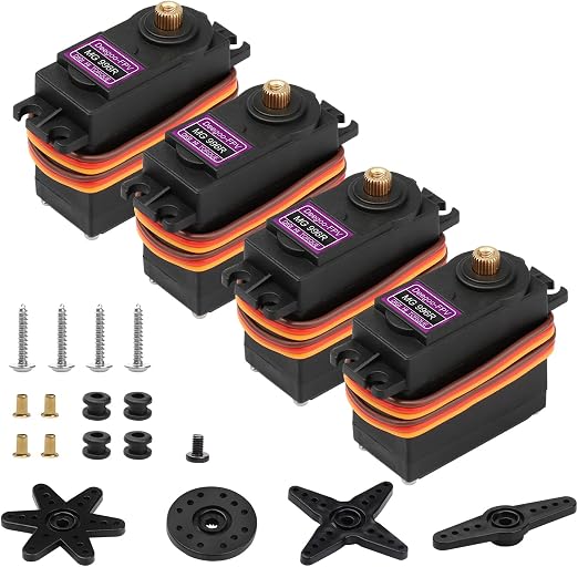 Amazon.com: 4Pcs MG996R 55G Micro Servo Motor Metal Geared Motor Kit ...