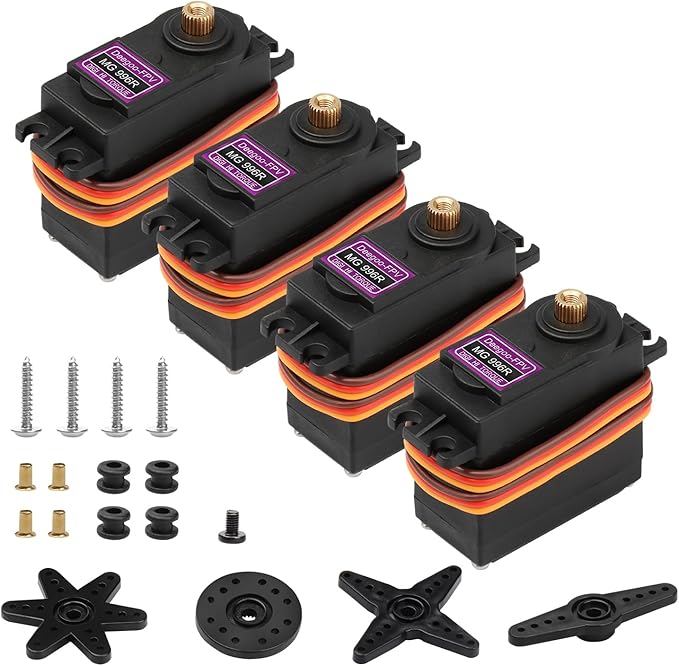 Amazon.com: 4Pcs MG996R 55G Micro Servo Motor Metal Geared Motor Kit ...