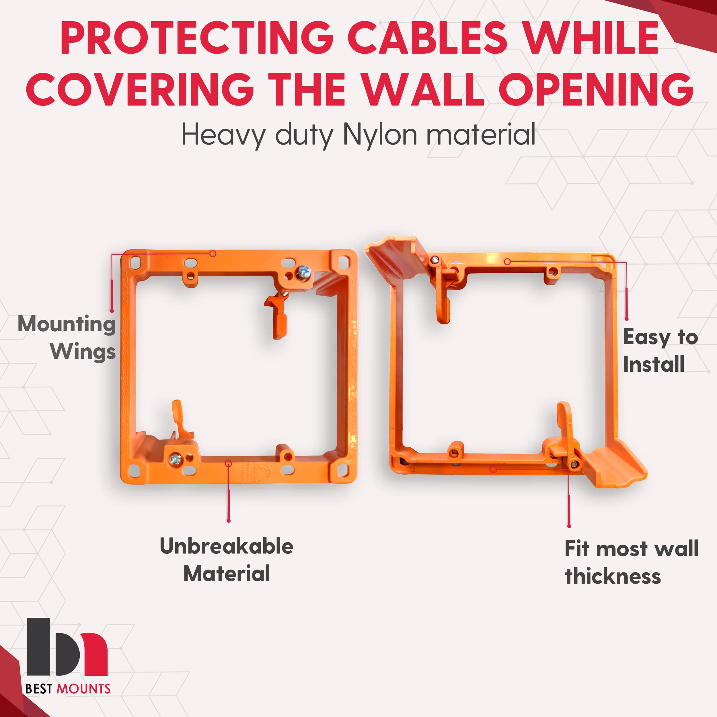 Snapklik.com : BestMounts - 2 Pack Low Voltage Mounting Brackets 2 Gang ...