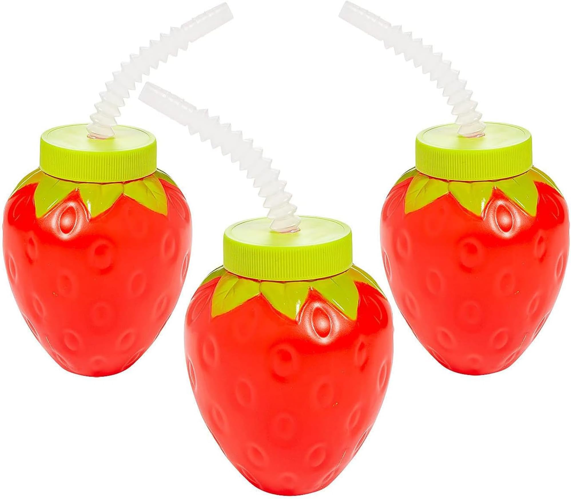 Amazon.com: Fun Express 12 Pieces Strawberry Molded Cups with Lids ...