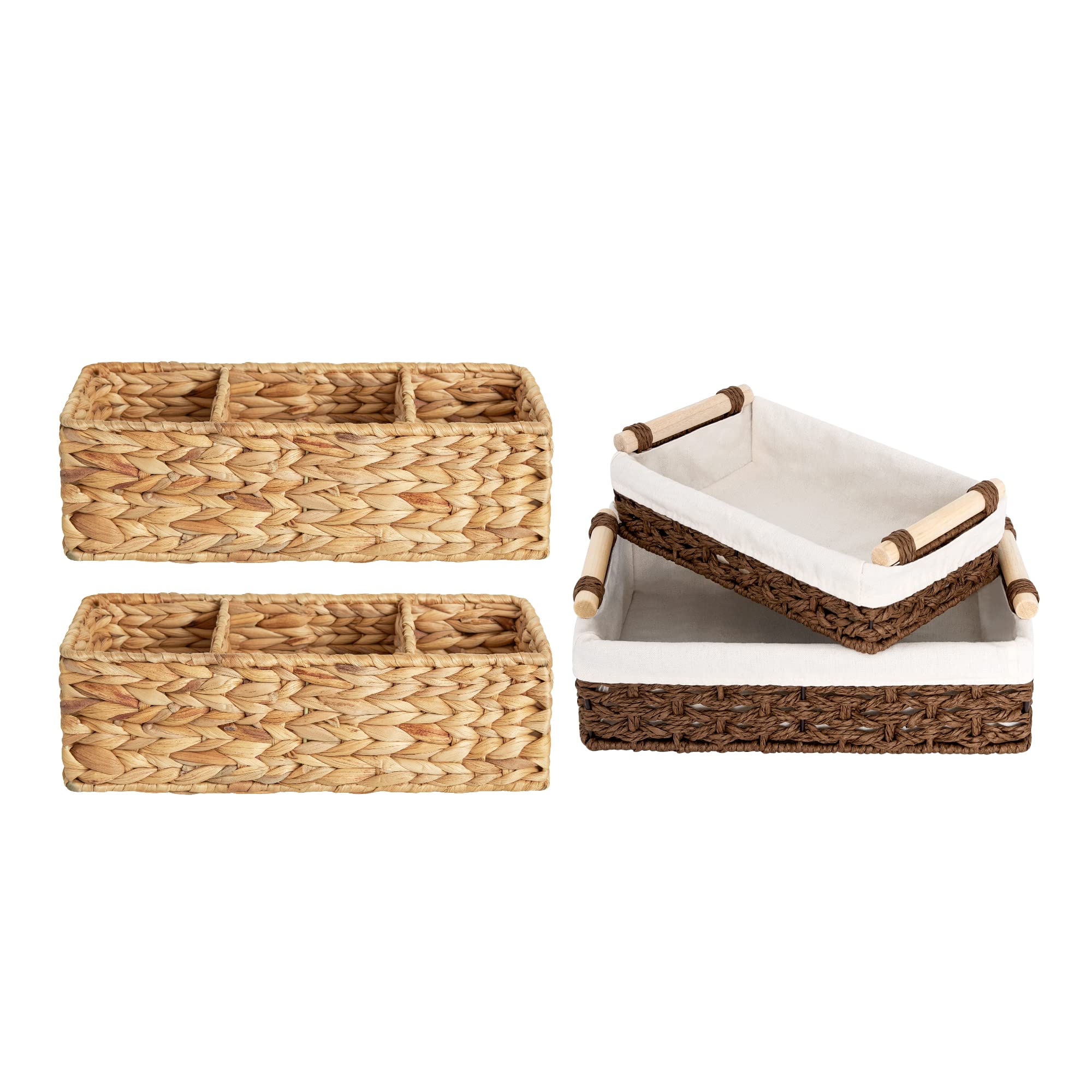 Amazon.com: StorageWorks 3-Section Wicker Baskets + StorageWorks Open ...