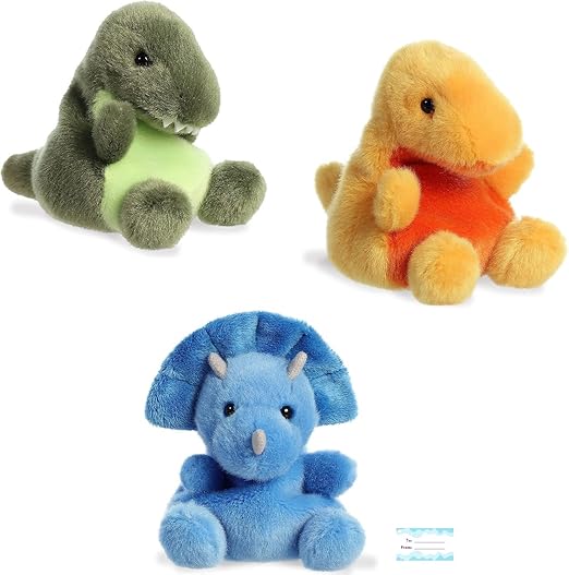 Amazon.com: Aurora Palm Pals - Set of 3 Plush Dinosaurs - Tyranno Rex ...