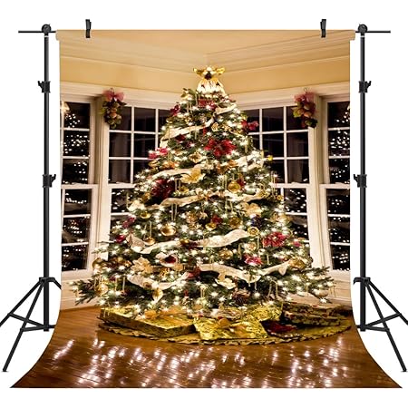 Amazon.com : Allenjoy 7X5ft Vinyl Christmas Tree Balls Photo Backdrop ...