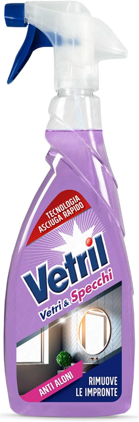Vetril - Detergente Spray Vetri e Superfici con Antipolvere, Azione ...