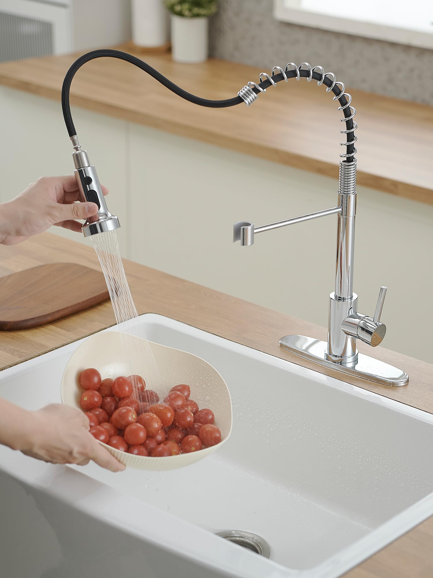 Rv Kitchen Faucet OWill Brushed Kitchen Taps With Pull Out Spray ...