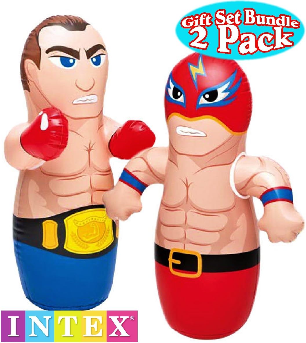 Amazon.com: INTEX 3D Bop Bag Blow Up Inflatable Boxer & Wrestler Gift ...