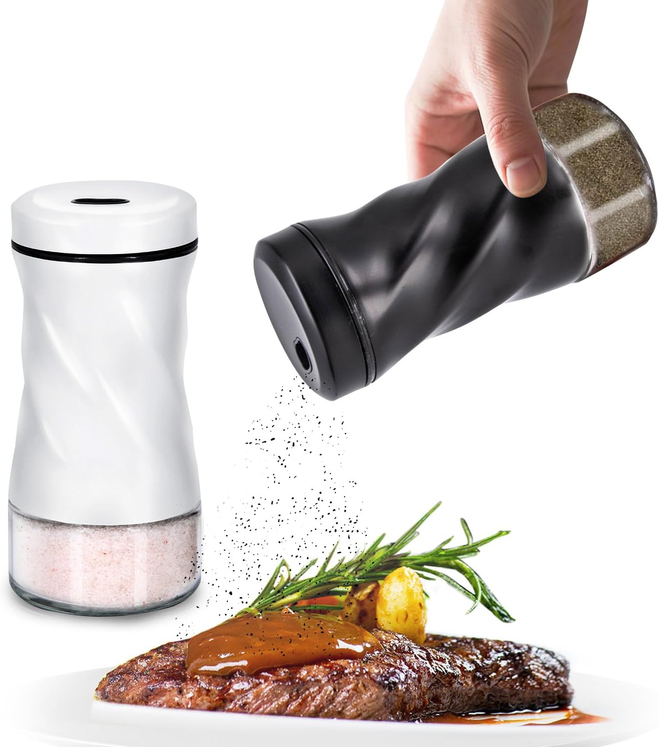 Amazon.com: Farmhouse Salt and Pepper Shakers with Adjustable Pour ...
