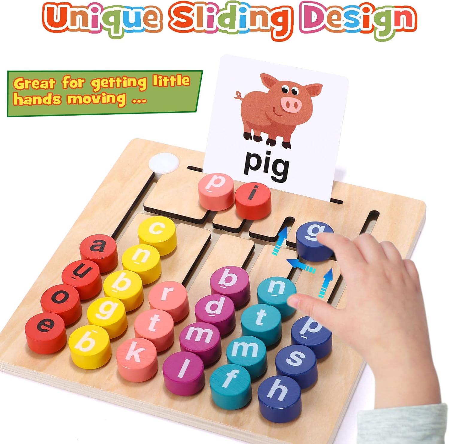 Wooden Maze Matching Letter Spelling Game Educational Toys Sliding ...