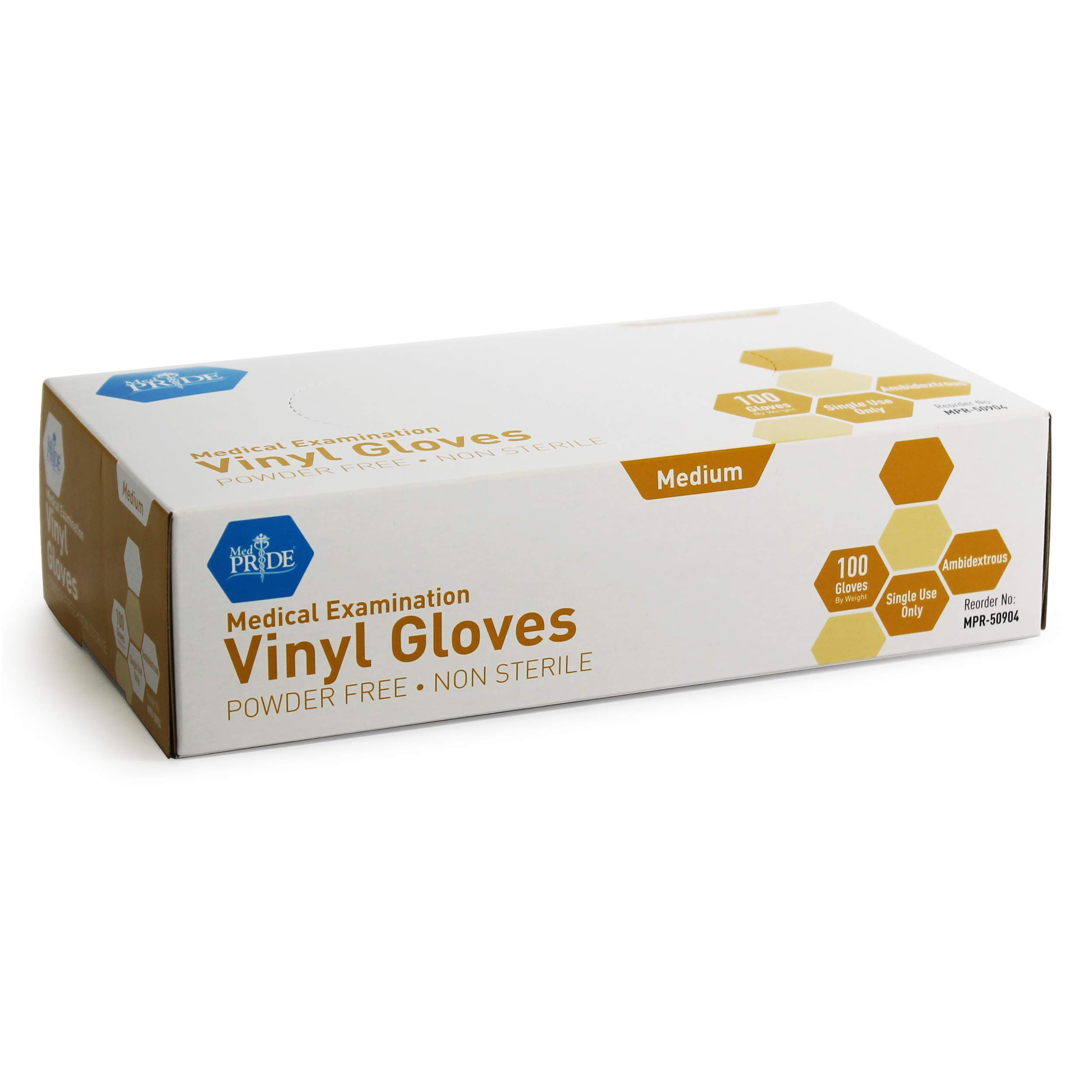Snapklik.com : MED PRIDE Medical Vinyl Examination Gloves