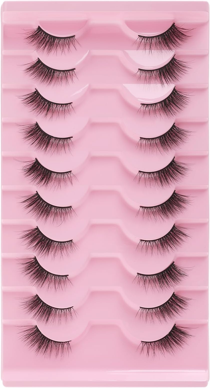 Amazon.com: Gjinxi Half Lashes Natural Look False Eyelashes Wispy Cat ...