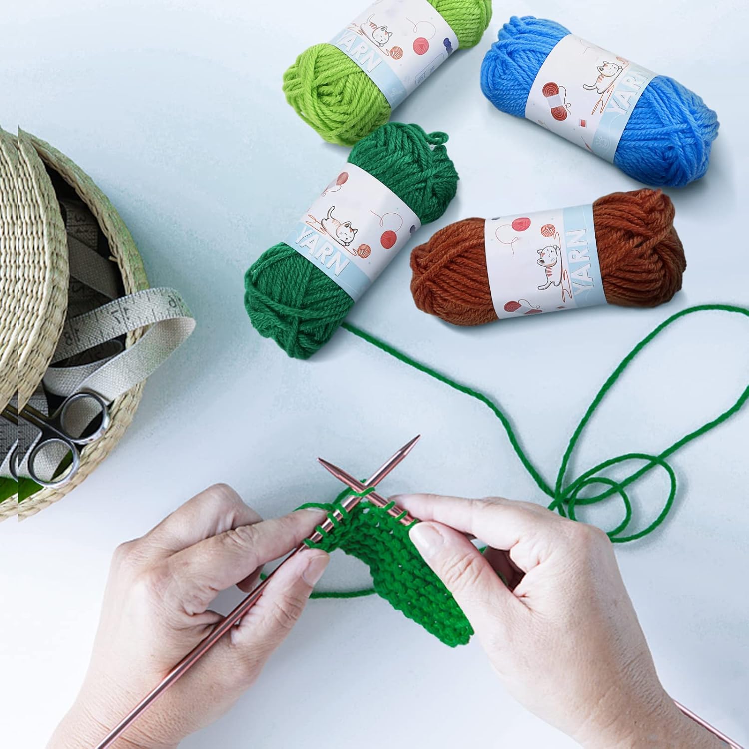 12 madejas de hilo acrílico, mini hilo para manualidades, 12 colores ...