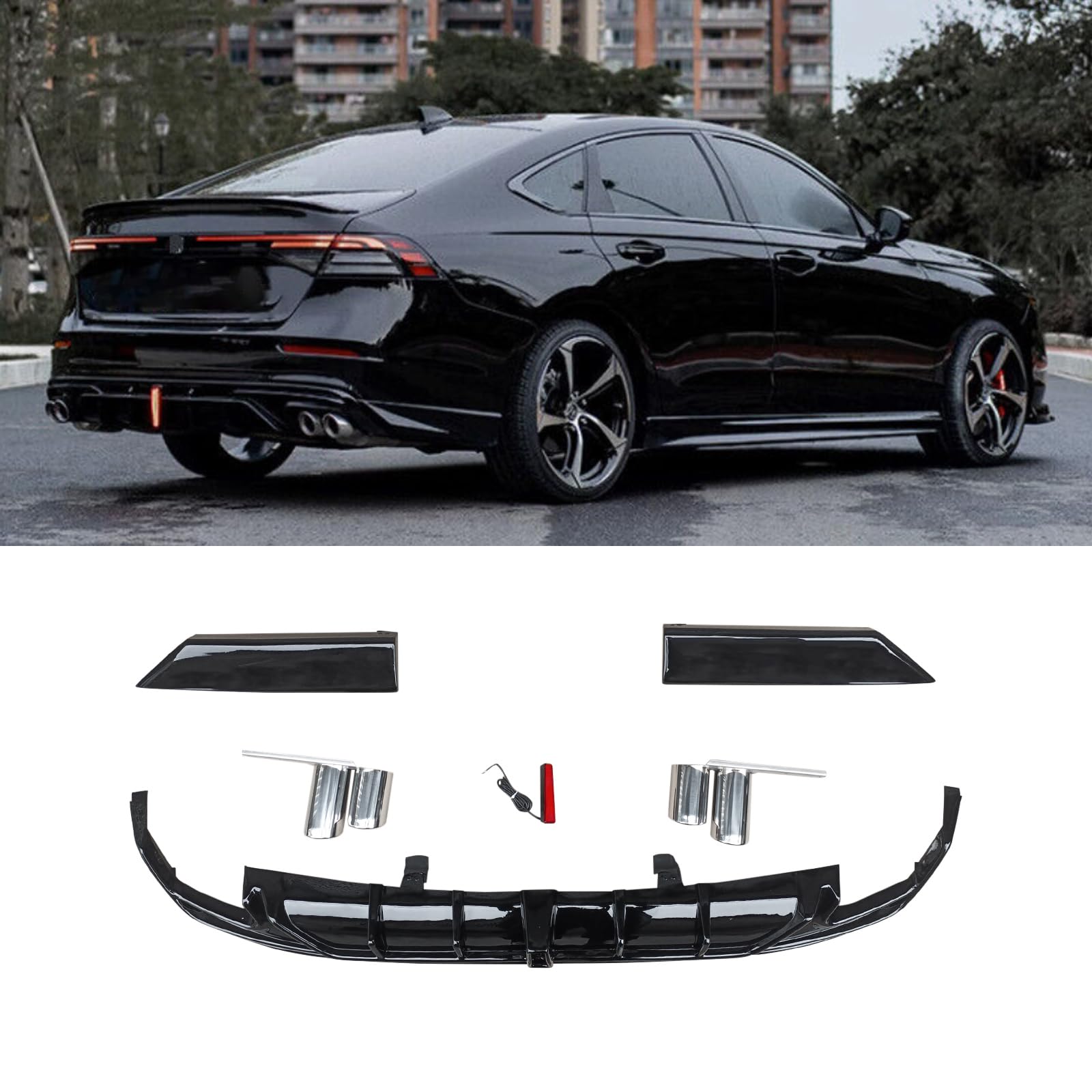 Amazon.com: NINTE Rear Bumper Diffuser Fit for 2023-2024 11th Honda ...