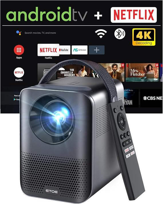 Amazon.com: ETOE Smart Projector 1080P with Android TV 10.0, Netflix ...