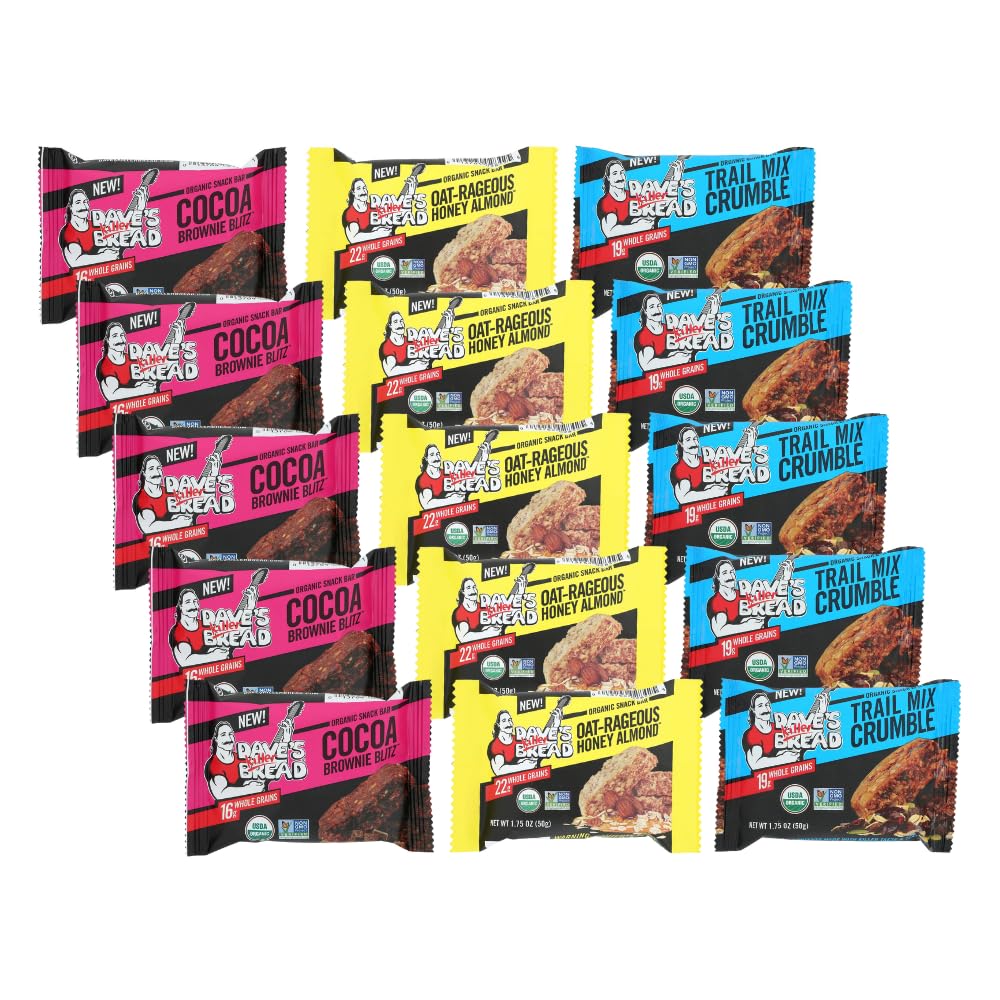 Buy Dave's Killer Bread Snack Bars Variety Pack 15 CT (5 Cocoa Brownie ...