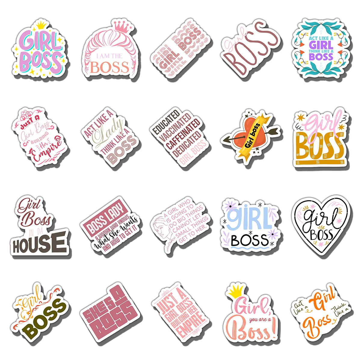 Amazon.com: GOLEEX 20 Pack Pcs Waterproof Vinyl Girl Boss Bumper ...