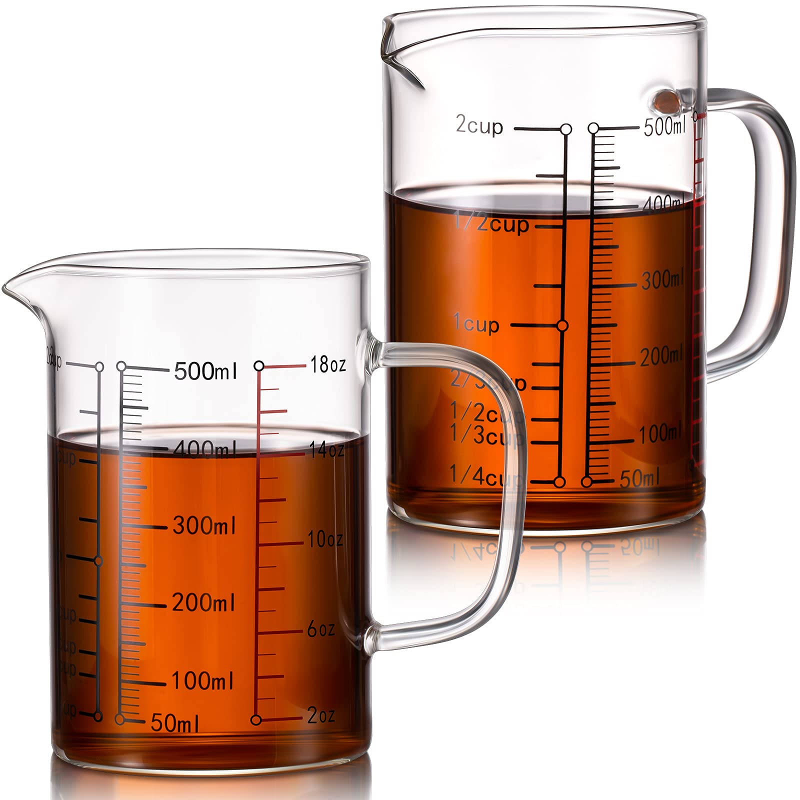 Buy 2 Pieces High Borosilicate Glass Measuring Cup Clear Measuring ...