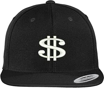 Trendy Apparel Shop Dollar Sign Embroidered Flatbill Snpaback Cap ...