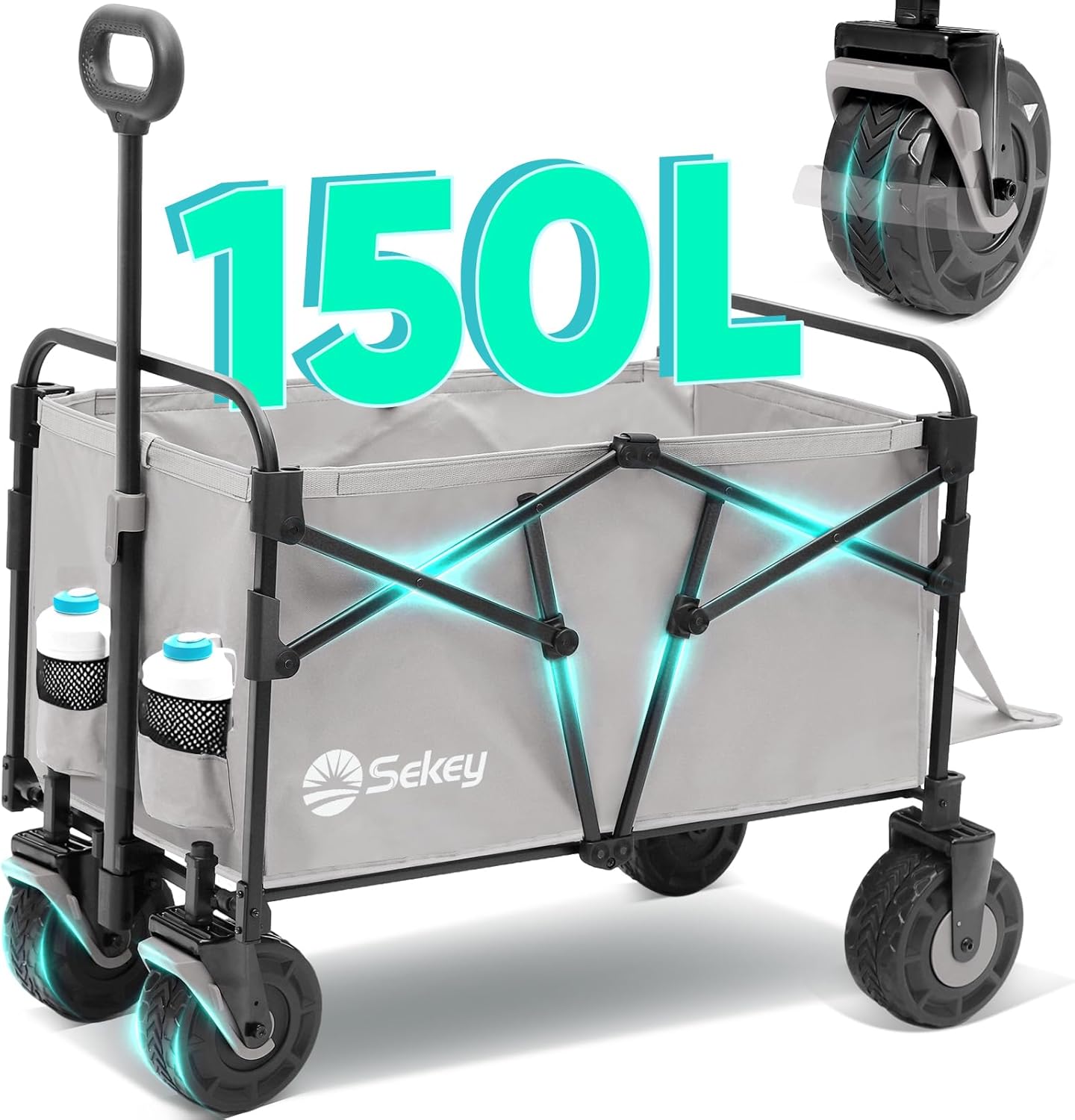 Amazon.com : Sekey Wagon Cart with Big All-Terrain Beach Wheels ...