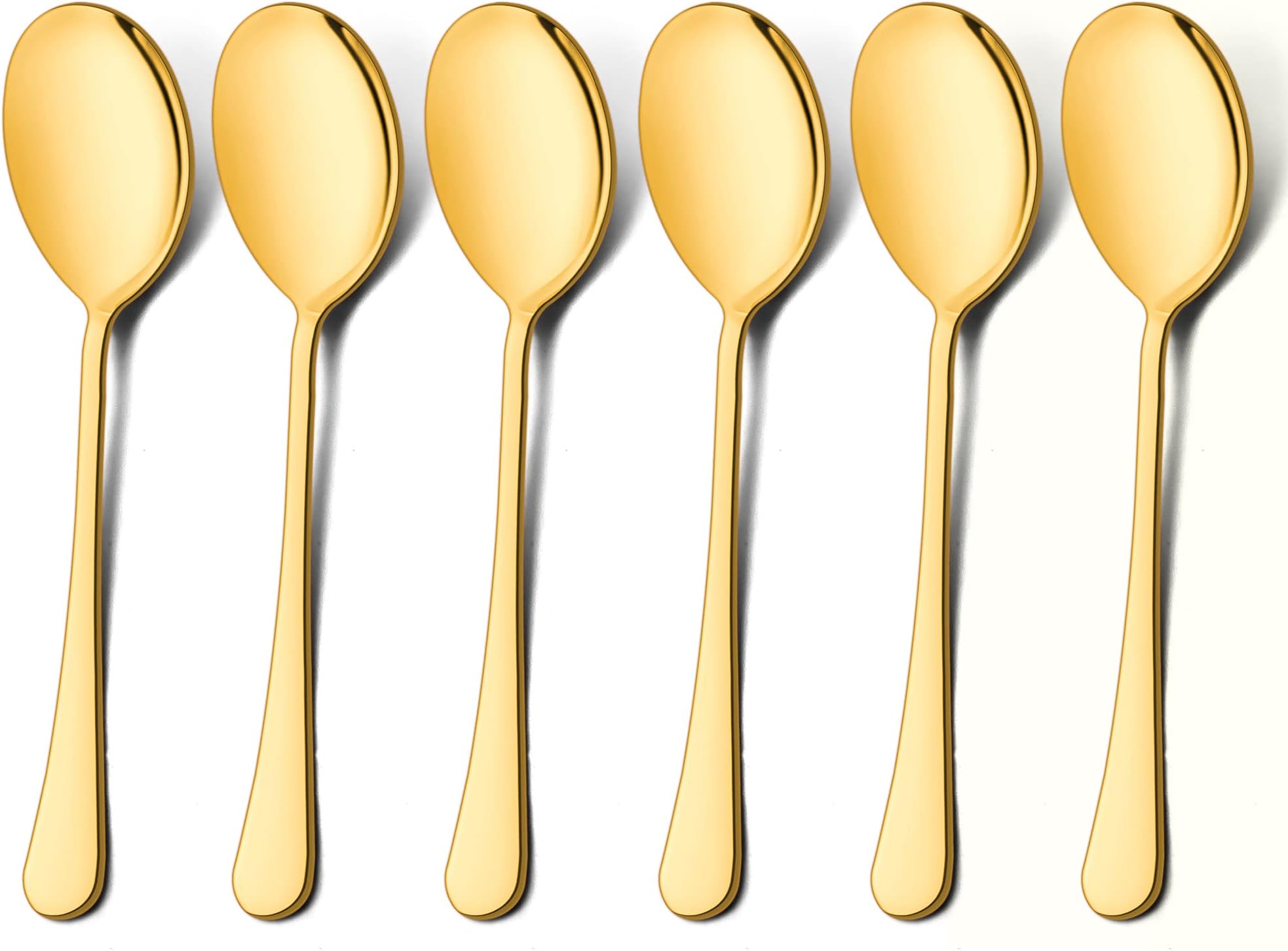 Amazon.com | Teyyvn Gold Stainless Steel Buffet Serving Spoon, Set of 8 ...
