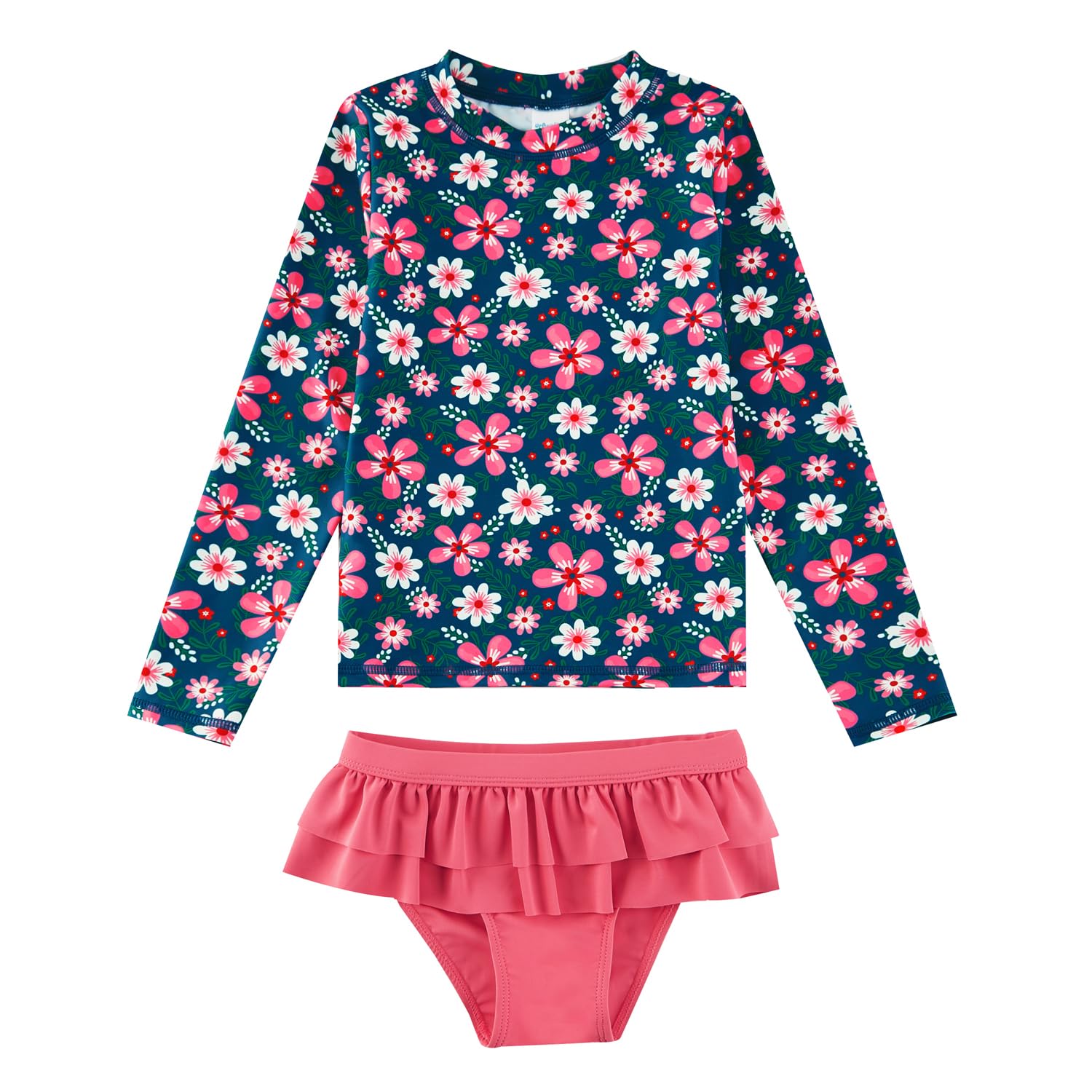 Snapklik.com : Upandfast Girls Rash Guard Set Long Sleeve Two Piece ...