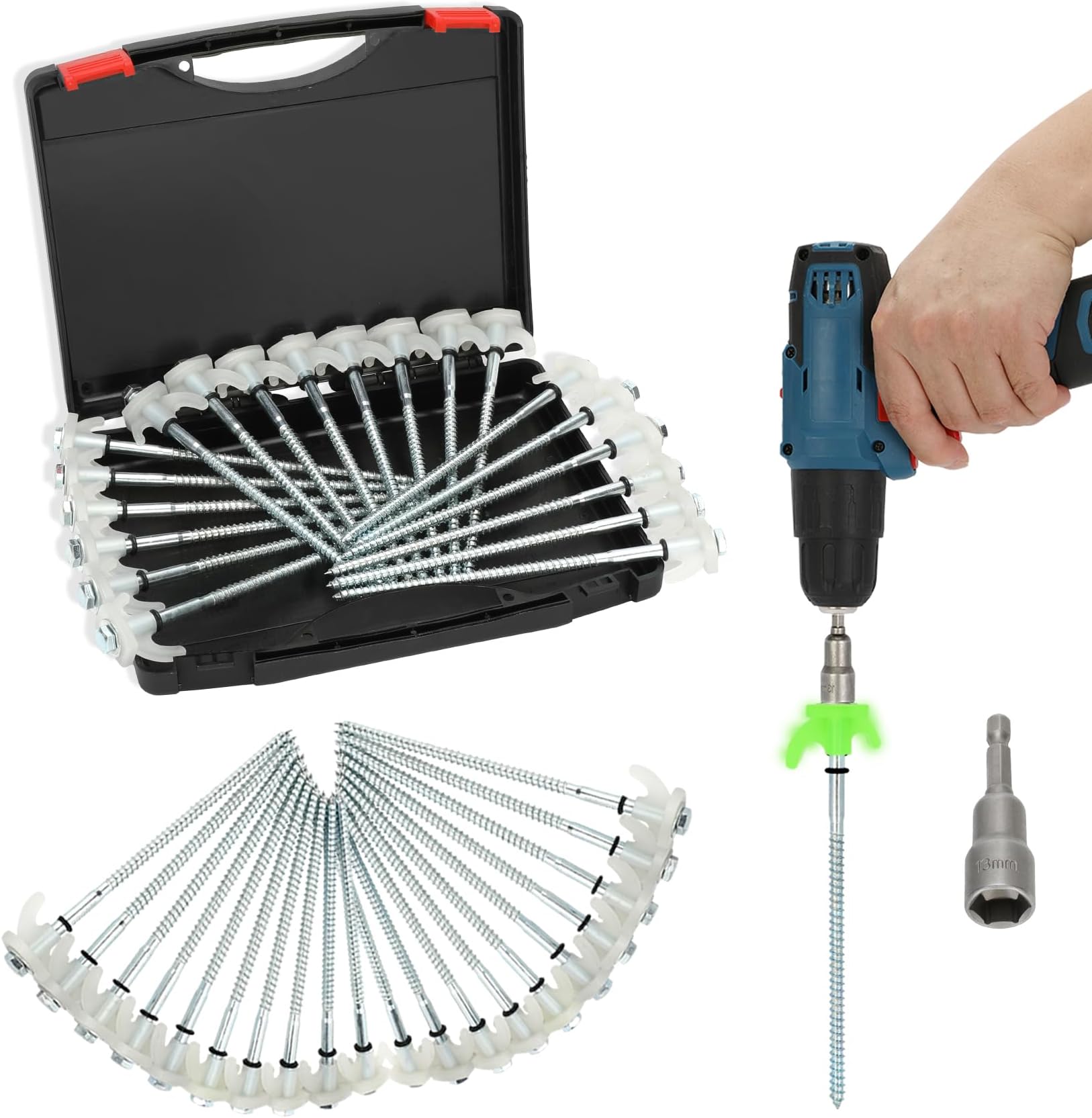 Amazon.com : Ground Anchors Screw in 6 Pack-12 Inch Heavy Duty ...