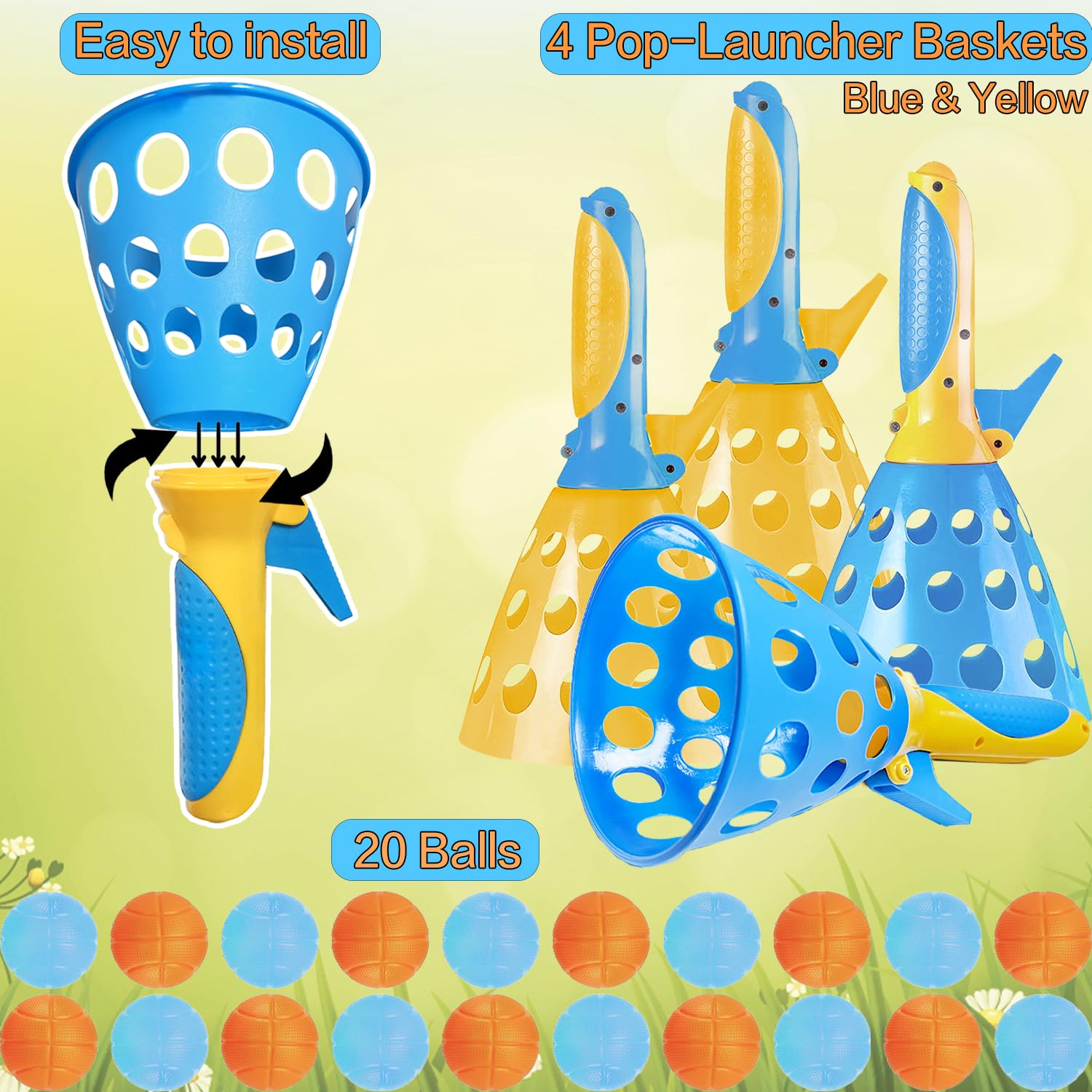 Snapklik.com : Pop-Pass-Catch Ball Game Outdoor Toys For Kids Games ...