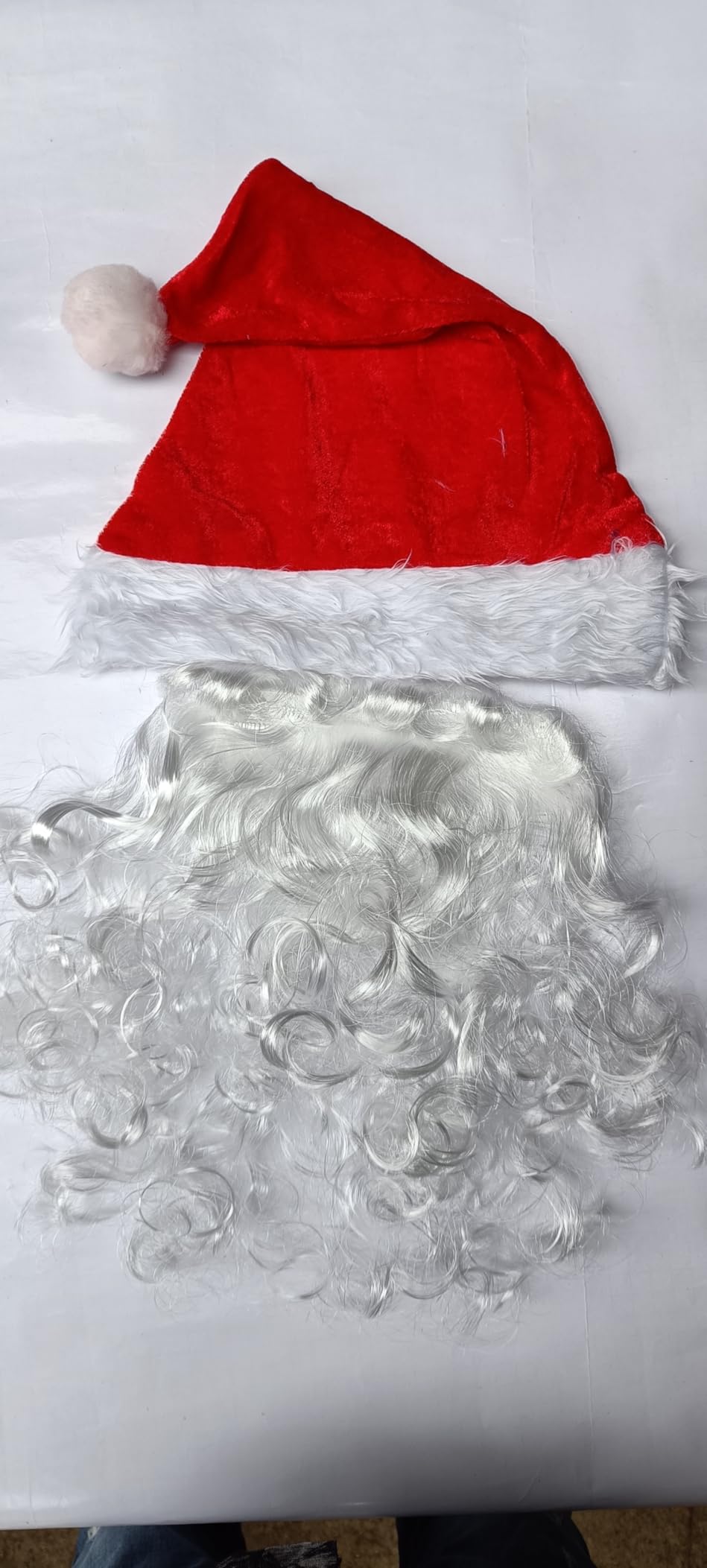 Buy PartyToko Santa Claus Hat with Beard Set (Red) for Christmas Party ...