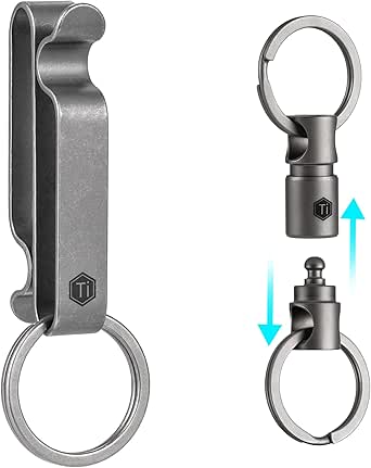 Amazon.com: KeyUnity KM00 Titanium Belt Loop Keychain Clip & KA24 Swivel Key Ring Connector Bundle