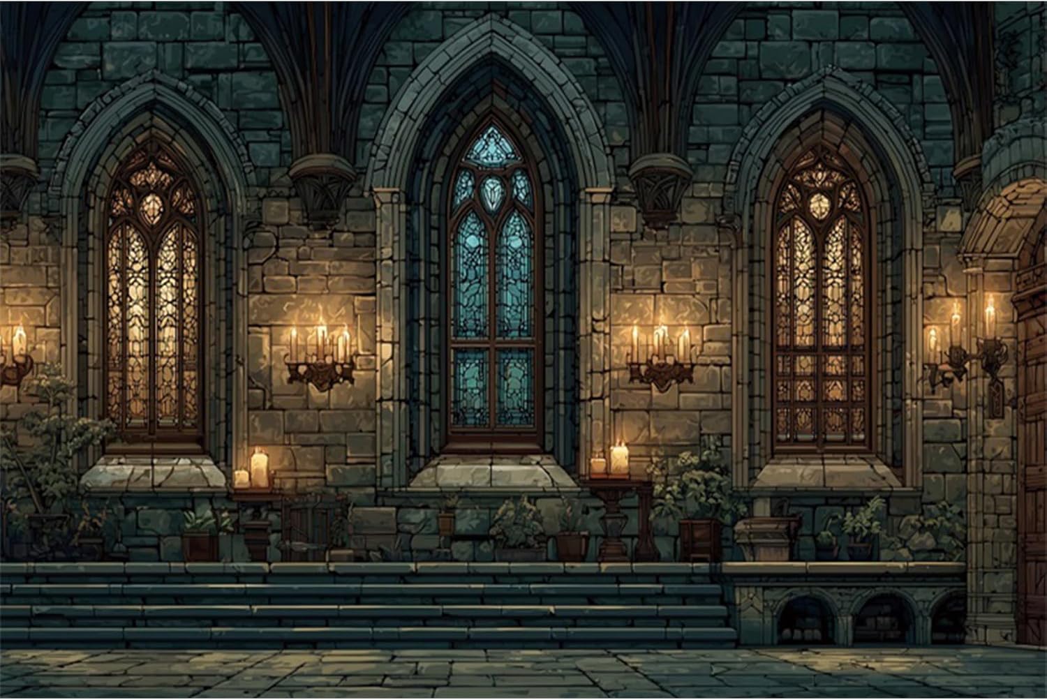 Amazon.com : YongFoto Medieval Gothic Cathedral Backdrop 20x10ft ...