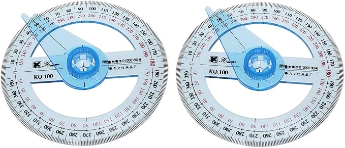 Amazon.com: Wantane 360 Degree Protractors With Swing Arm Plastic Full ...