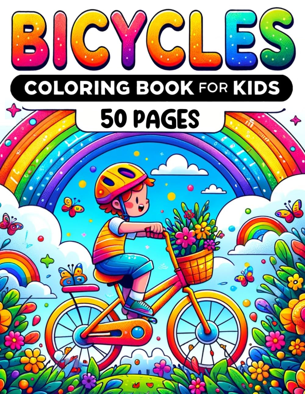 Bicycles Coloring Book For Kids 50 Pages: Of Bike Themed Activities ...