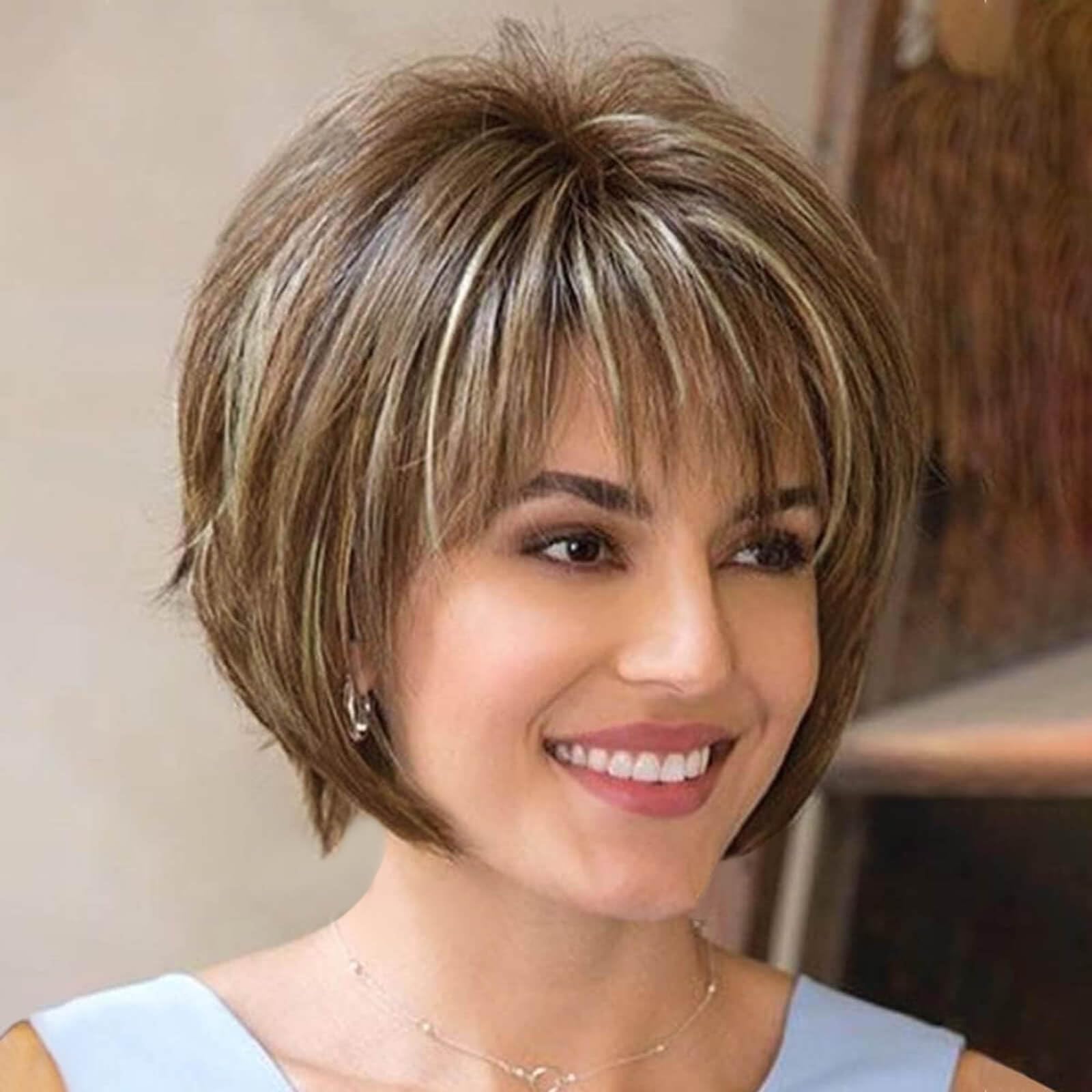 Creamily Short Brown Pixie Wig for Women Pixie Cut Layered Short Brown ...
