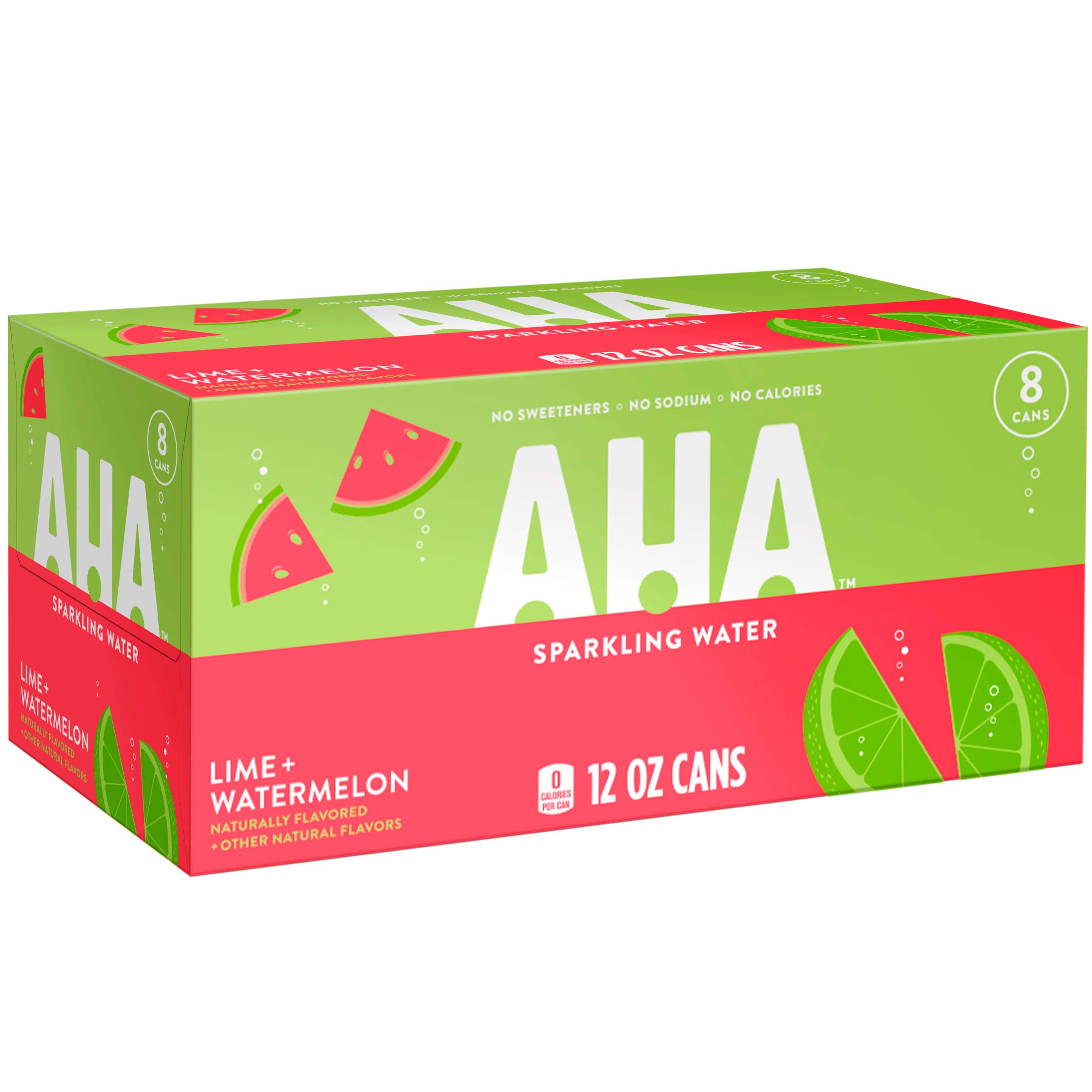 AHA Sparkling Water, Lime Watermelon Flavored Water, Zero Calories, Sodium Free, No Sweeteners ...