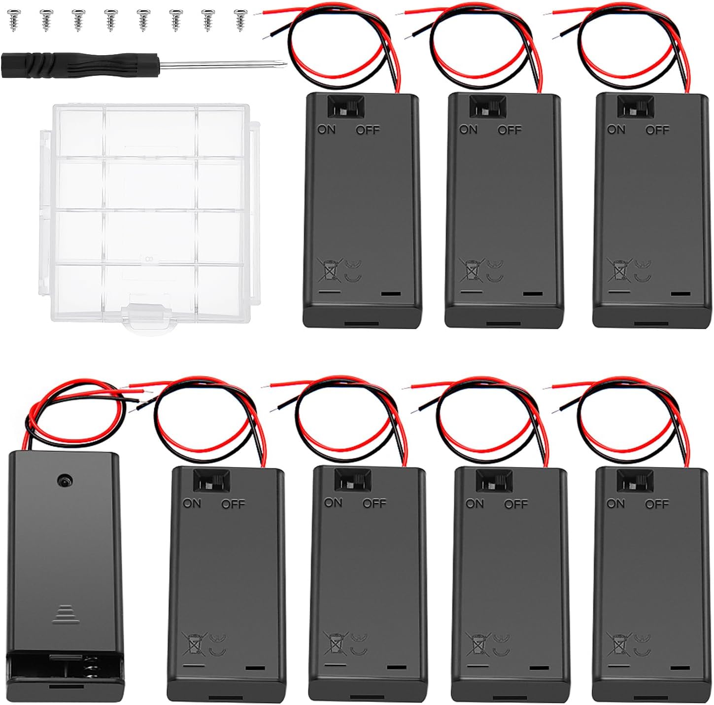 6 Pièces 4 AA Support de Batterie, KUOQIY 4 x 1.5V AA Boîtier de ...