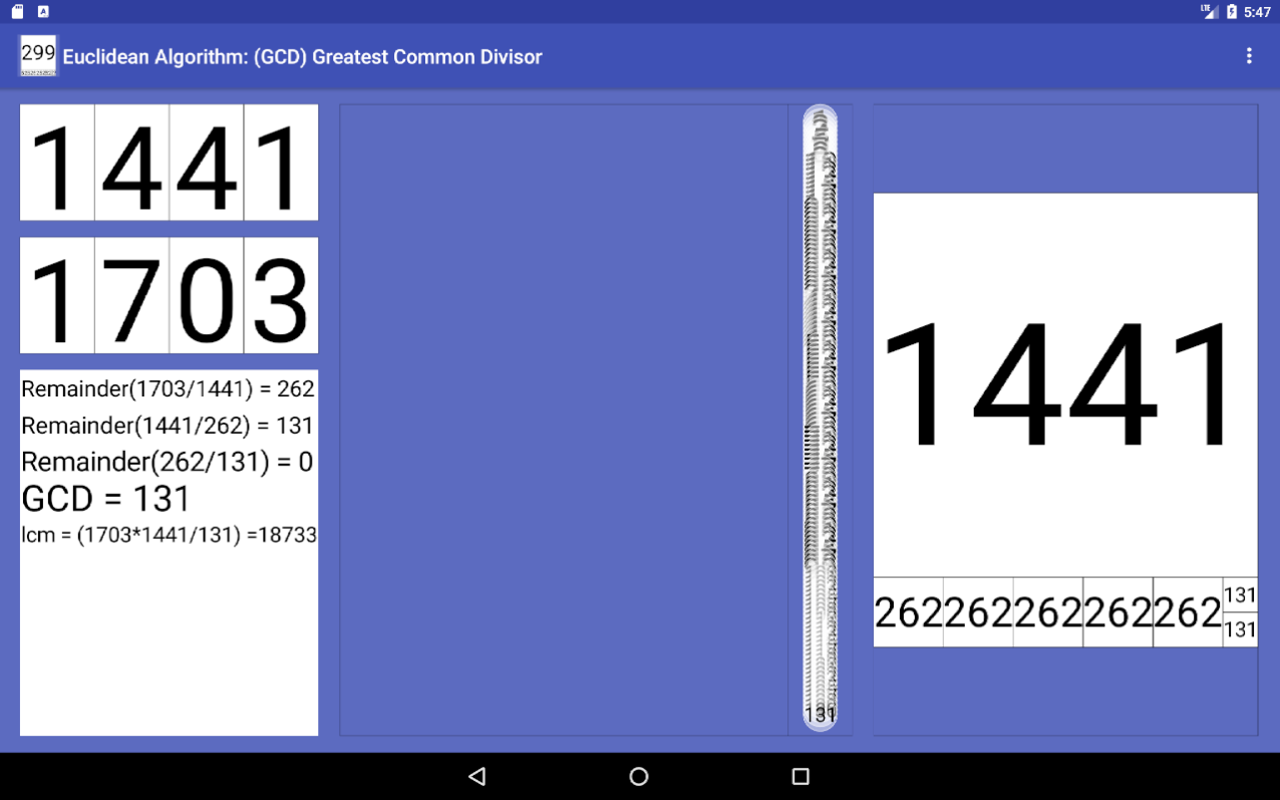 Aplicación Euclidean Algorithm GCD en Amazon Appstore