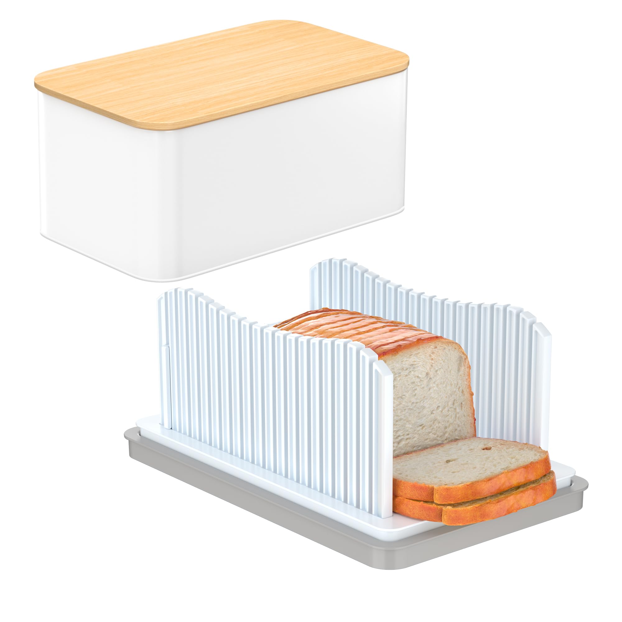 Amazon.com: CAWIU Bread Slicer for Homemade Bread with Bread Box ...