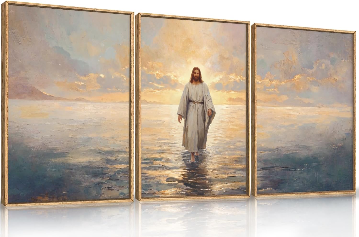 Amazon.com: Celestdeco Large Jesus Christian Framed Canvas Wall Art Set ...