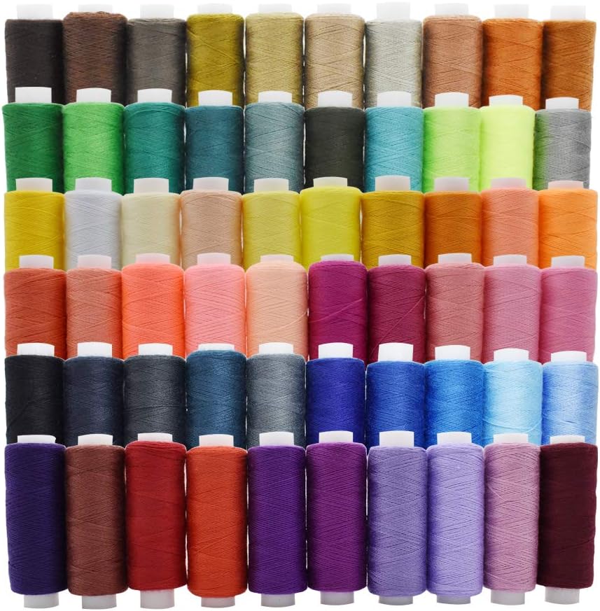 Amazon.com: 60 Color Polyester Threads - 250 Yard Per Spools Sewing Kit ...