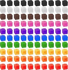 100 Pieces Math Connection Cube, Math Block Toys, Cube Combination ...