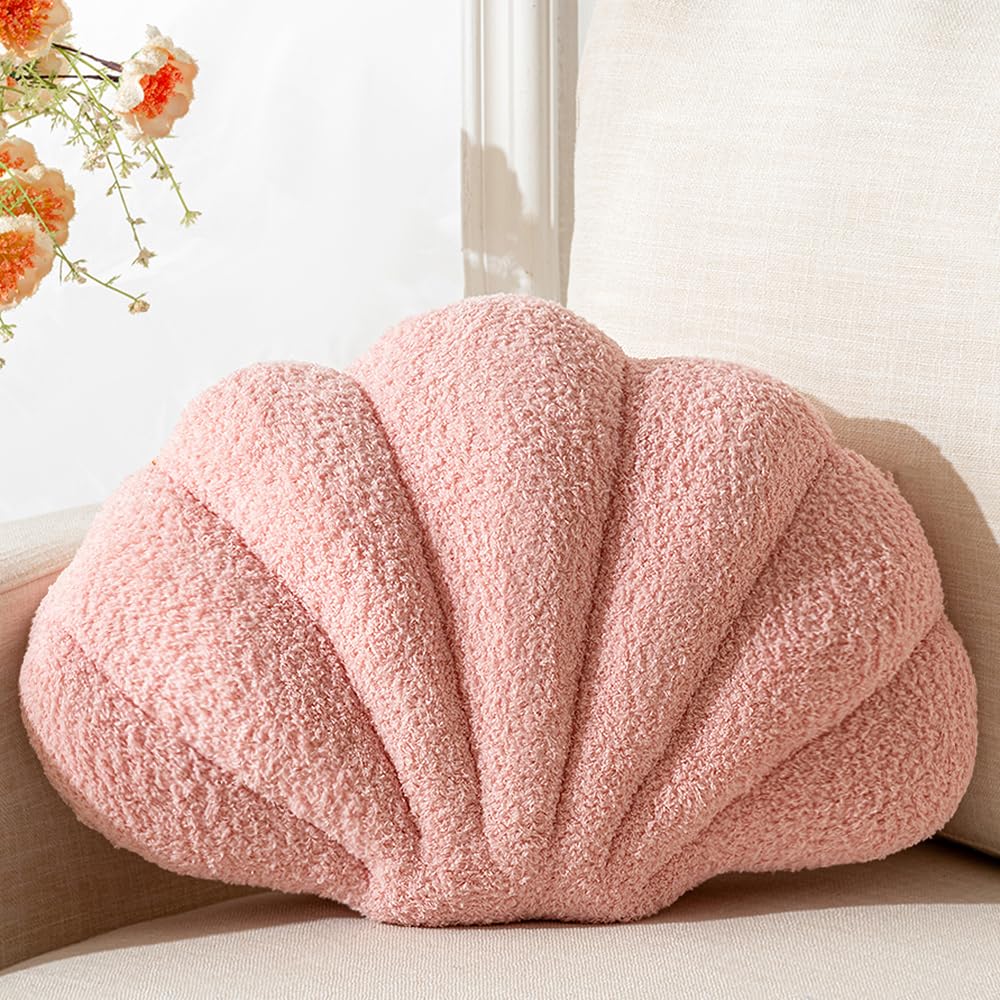 Amazon.com: XIAIJIA Seashell Throw Pillows Shell Shaped Pillow Pink Sea ...