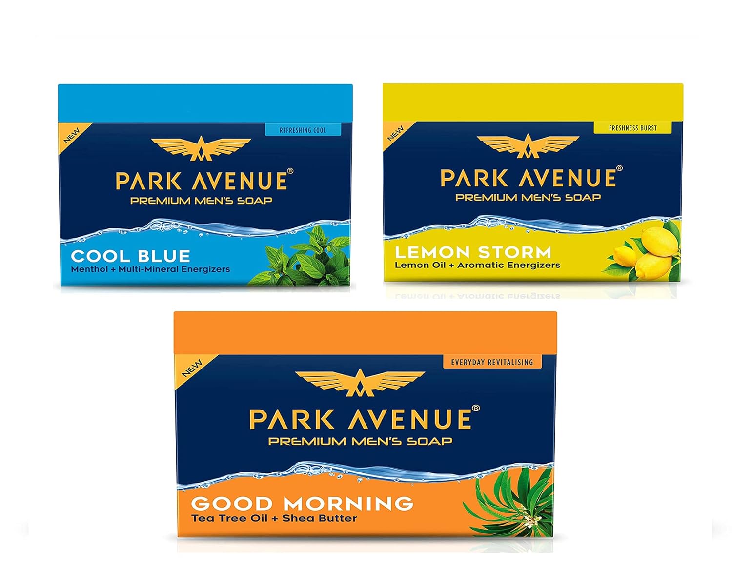 Buy parkavenue Cool Blue, Good Morning and Lemon Storm, 125gm Soap (1 ...