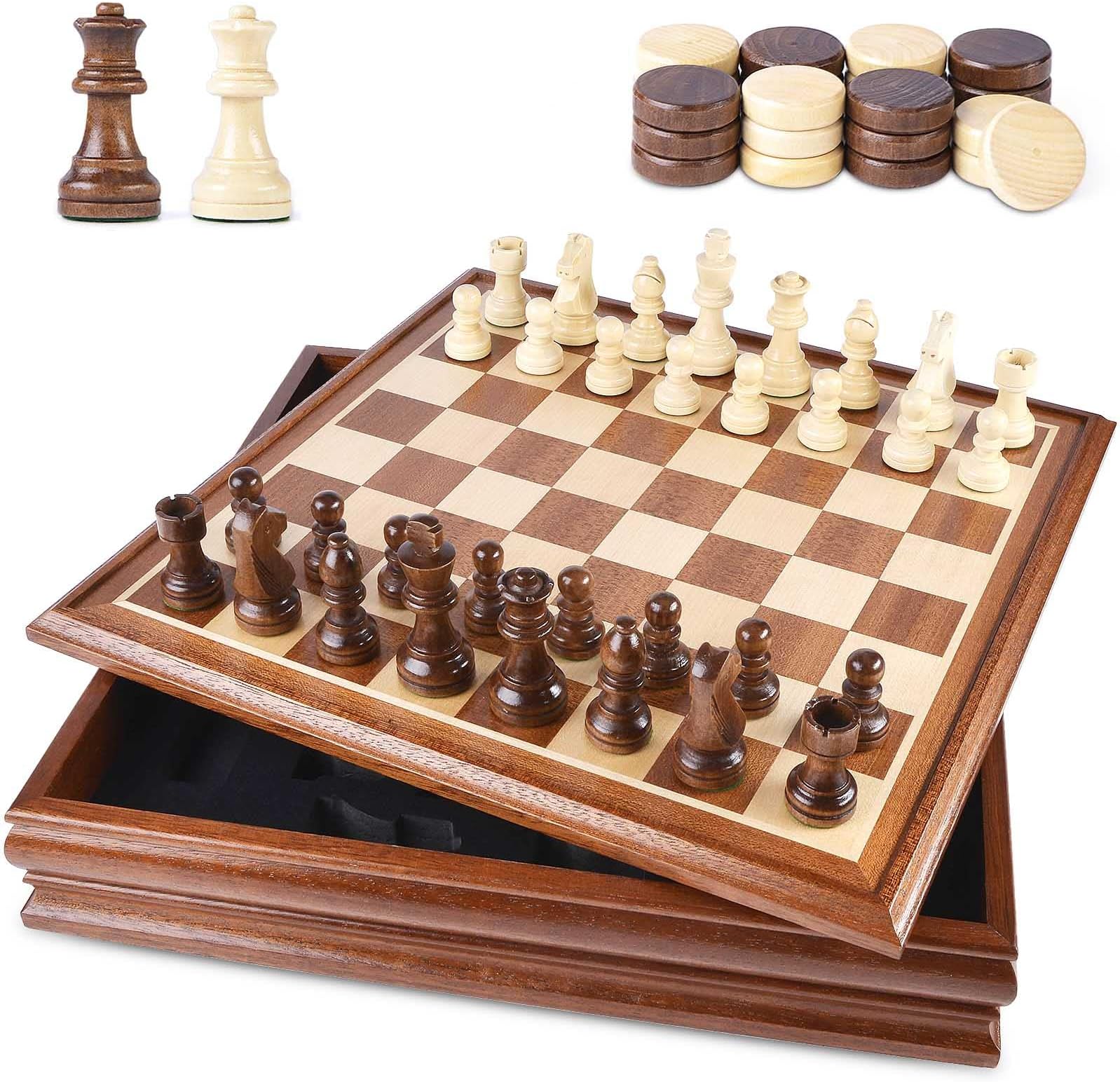 Amazon.com: StonKraft Wooden Chess Board Without Pieces for ...