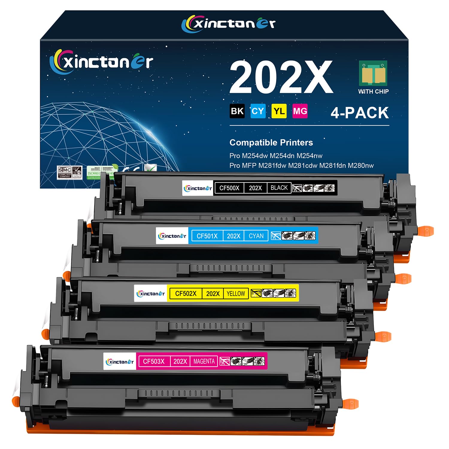 Amazon.com: 202X Toner Cartridges 4 Pack - High Yield Replacement for ...