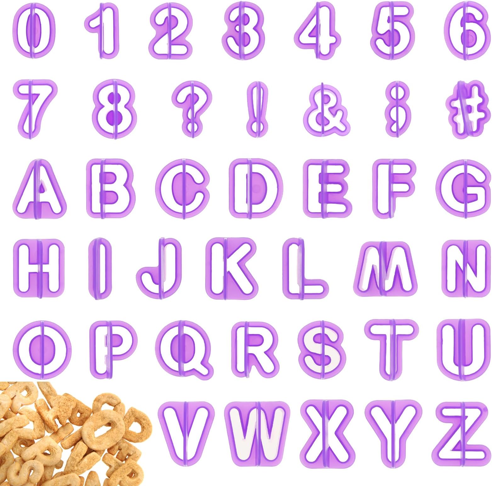 Amazon.com: 40 Piece Fondant Letter Cutters Set Purple Plastics ...