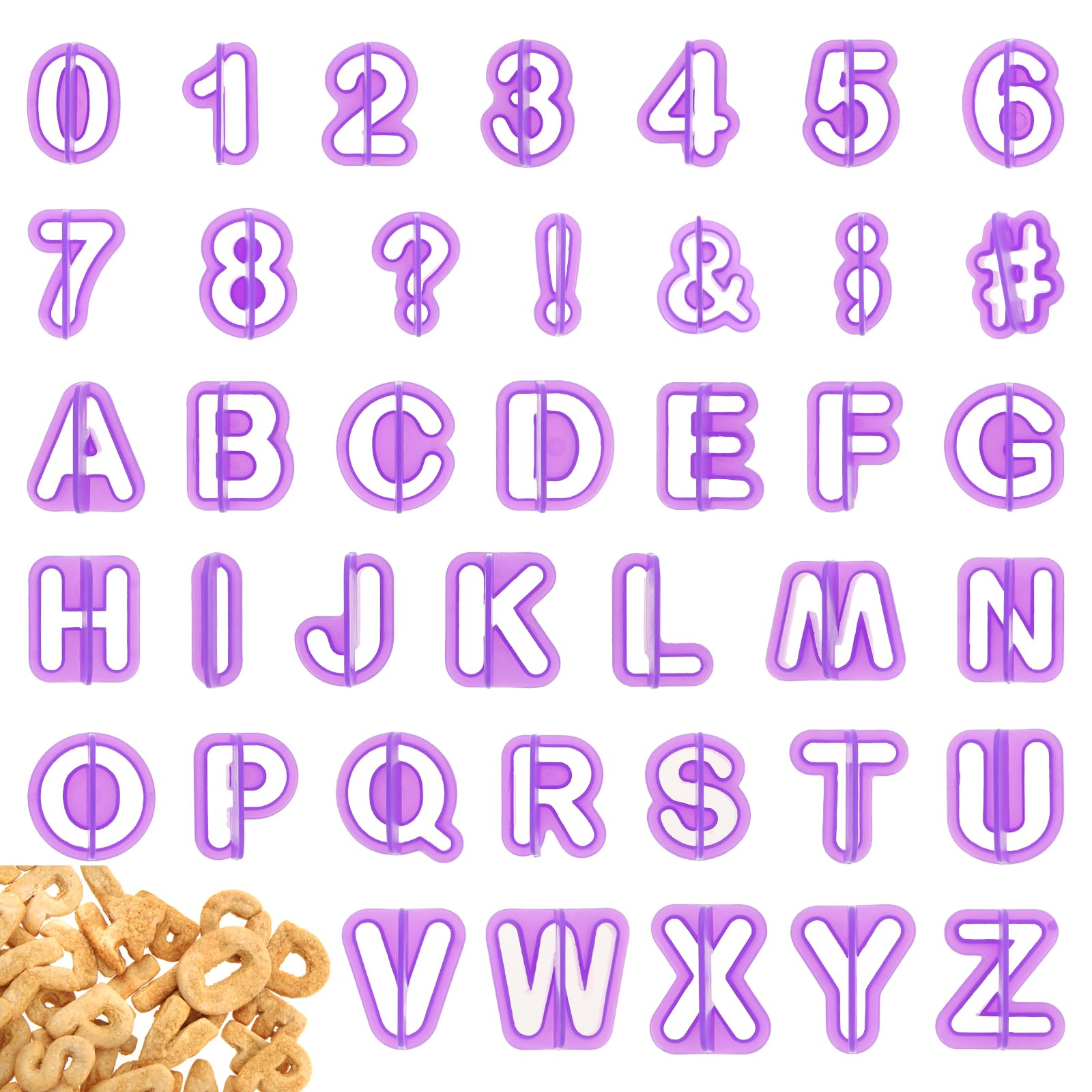 Amazon.com: 40 Piece Fondant Letter Cutters Set Purple Plastics ...